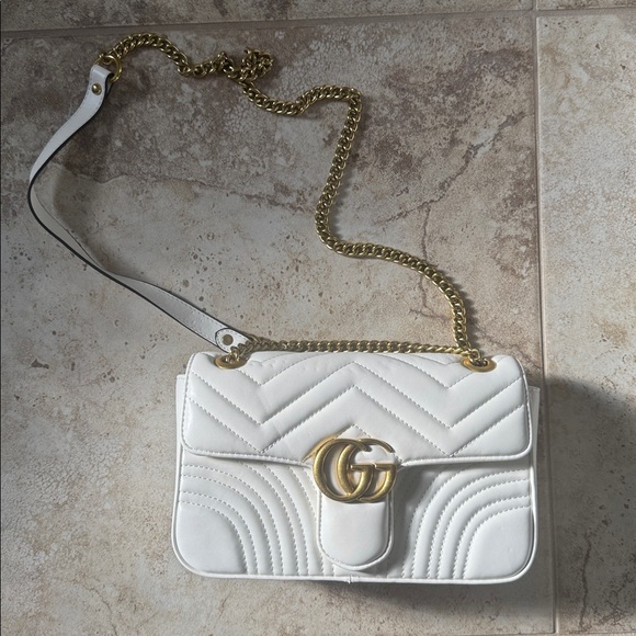 Dhgate | Bags | Dhgate Gucci Worn Time White Quilted Shoulder Bag With ...